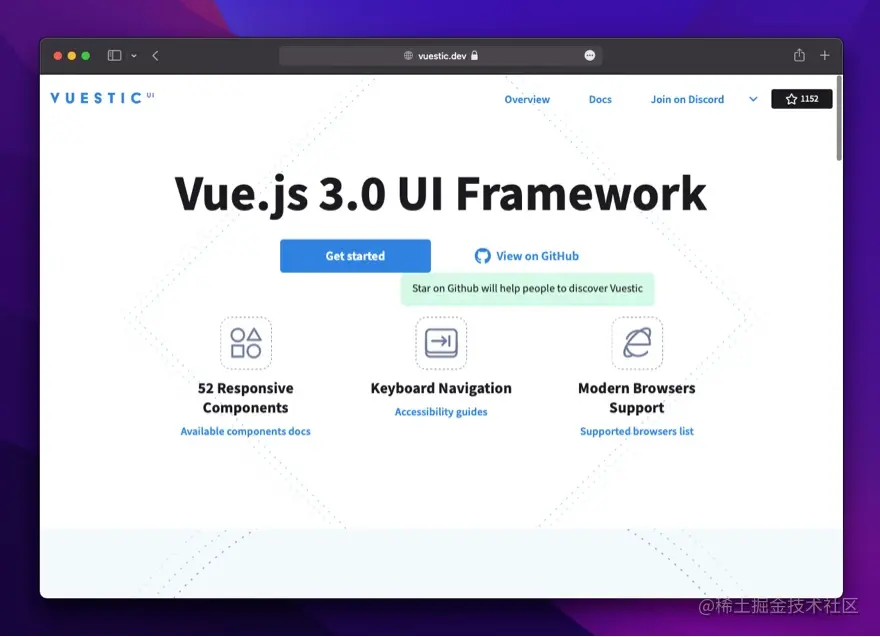 值得关注的 Vue3 UI 组件库，还内置了开箱即用的 Vuestic Admin 后台框架漂亮的 Vue 3 组件库 - 掘金