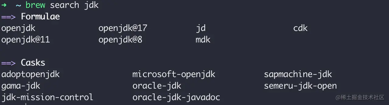 切换JDK版本只需一行命令文章从 如何安装brew、如何通过brew安装JDK、通过一行命令切换JDK版本三个部分内容来 - 掘金