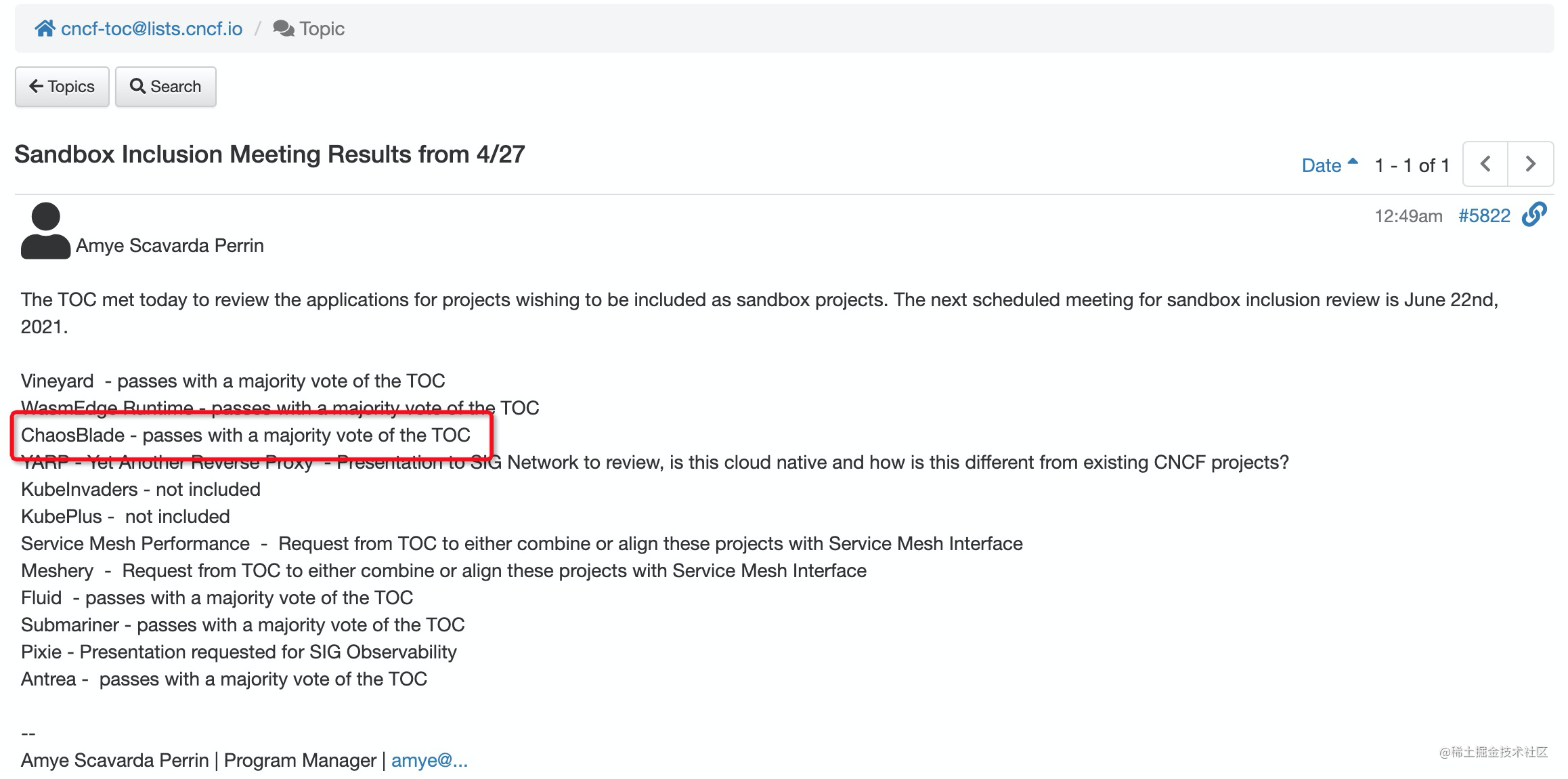 Official announcement: Congratulations to The ChaosBlade project for entering the CNCF Sandbox ...