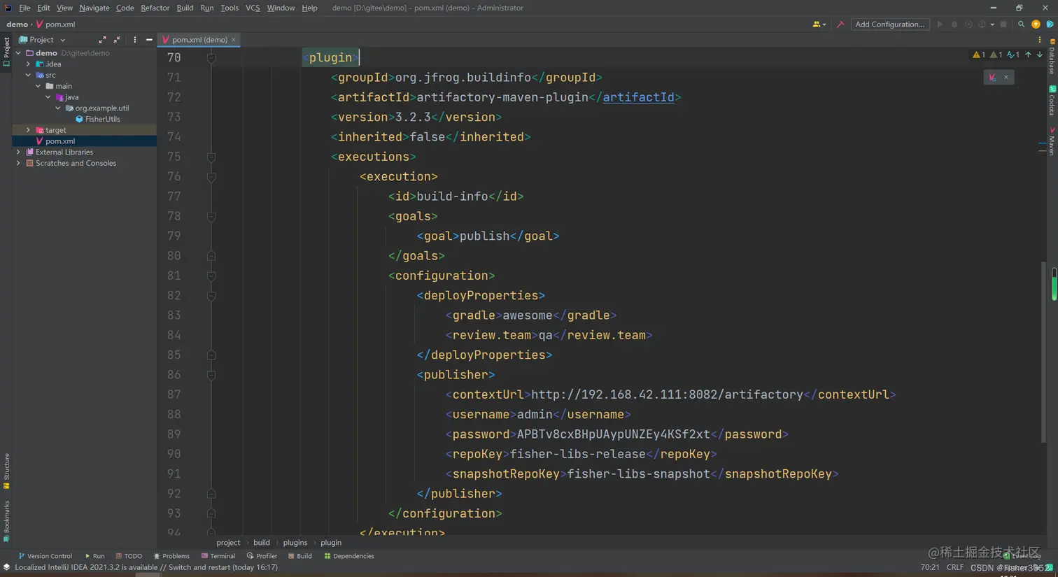 Jfrog Artifactory 上传和下载jar本文已参与「新人创作礼」活动，一起开启掘金创作之路 1. 上传jar - 掘金