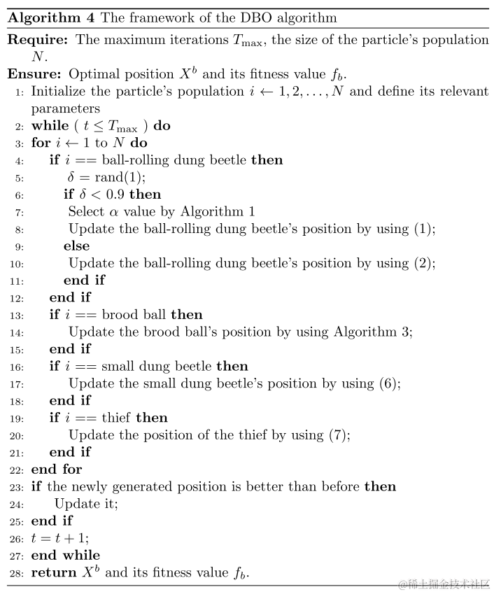智能优化算法（源码）—蜣螂优化（Dung beetle optimizer，DBO）2022年11月27日，东华大学沈波 - 掘金