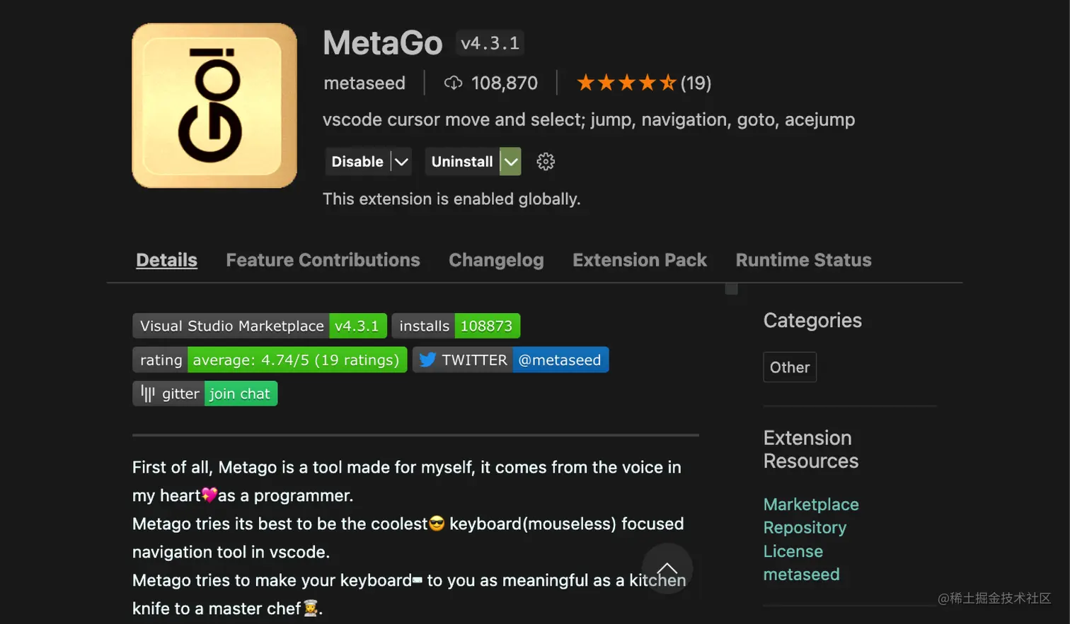metaGo 解放右手，减少使用鼠标操作，提高编码效率metaGo 解放右手，减少使用鼠标操作，提高编码效率 githu - 掘金