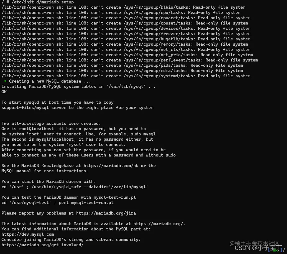 Alpine 安装 MySQL从0开始构建Alpine容器，装MySQL库，并打包成自己的可重复使用的MySQL镜像。 - 掘金