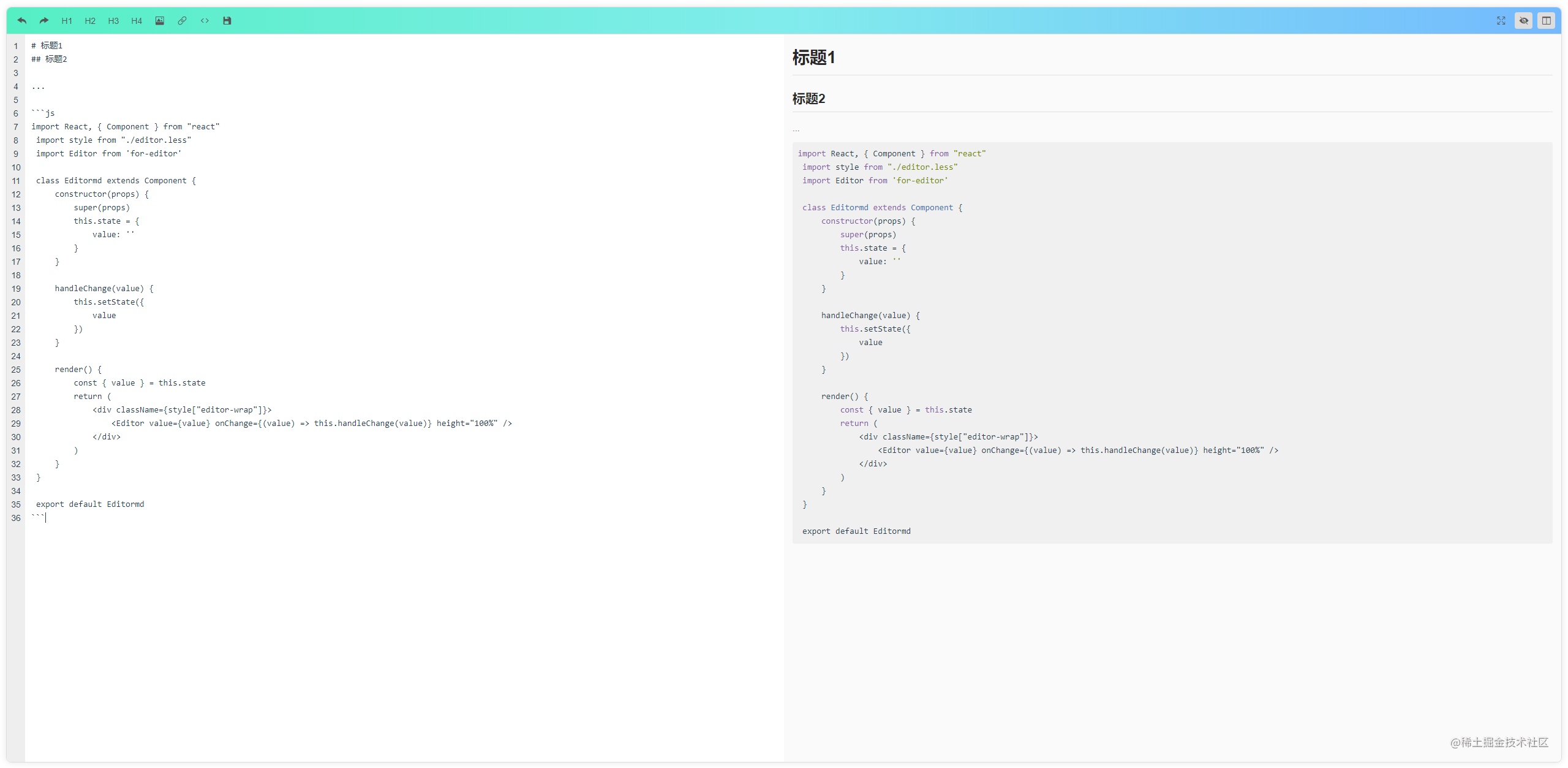 在react中使用markdown编辑器和md渲染插件 - 掘金
