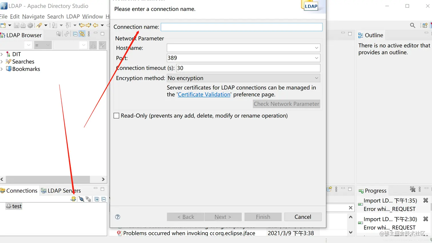 ApacheDS使用详细教程本文已参与「新人创作礼」活动，一起开启掘金创作之路。 1、安装apacheDS 1.1执行安 - 掘金