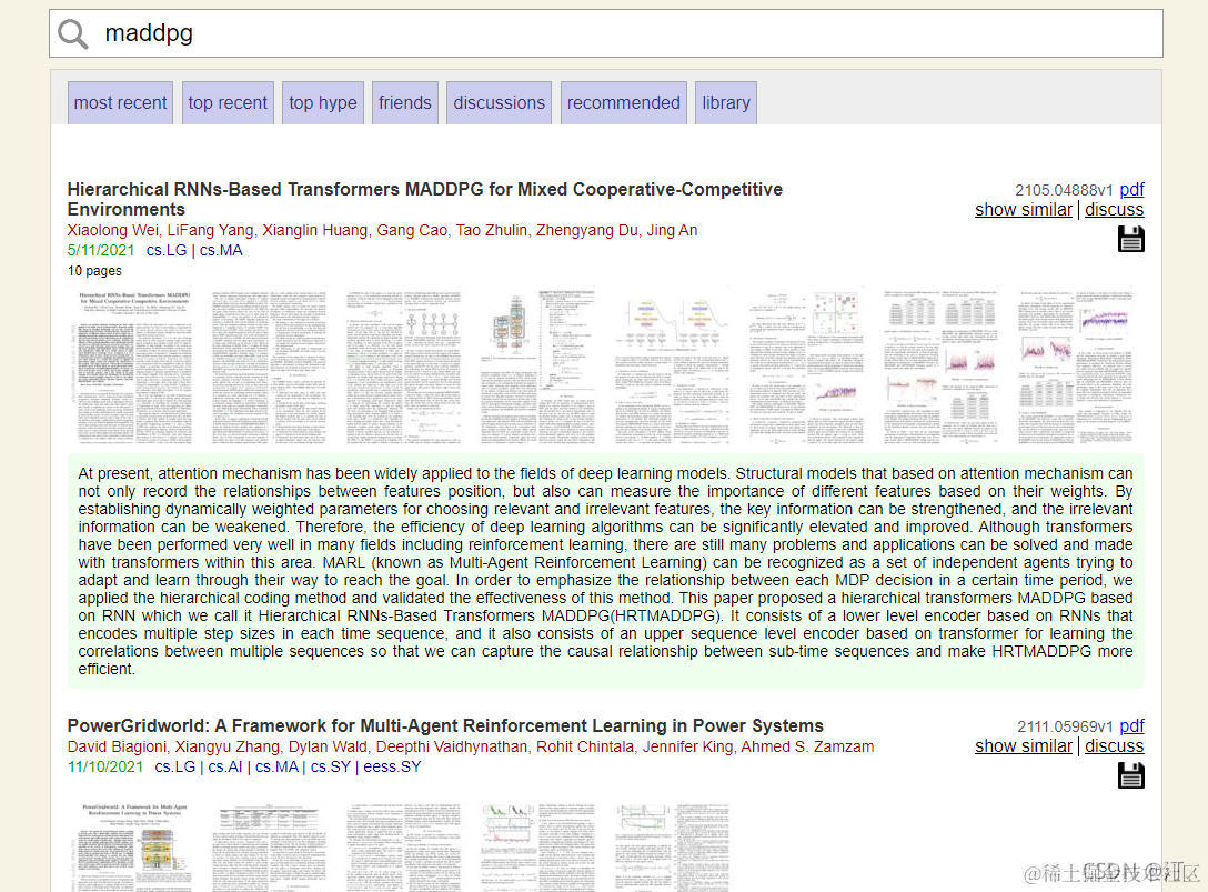 使用 arxiv-sanity &paperwithcode 跟进最新研究领域的文章1.arxiv.org是一个非常大的 - 掘金