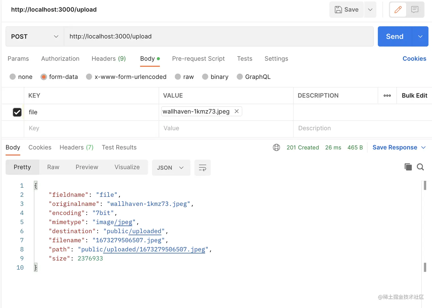 NestJS实现图片上传与静态资源服务记录一下利用NestJS实现图片上传与静态资源服务的过程，技术栈：NestJS。让 - 掘金