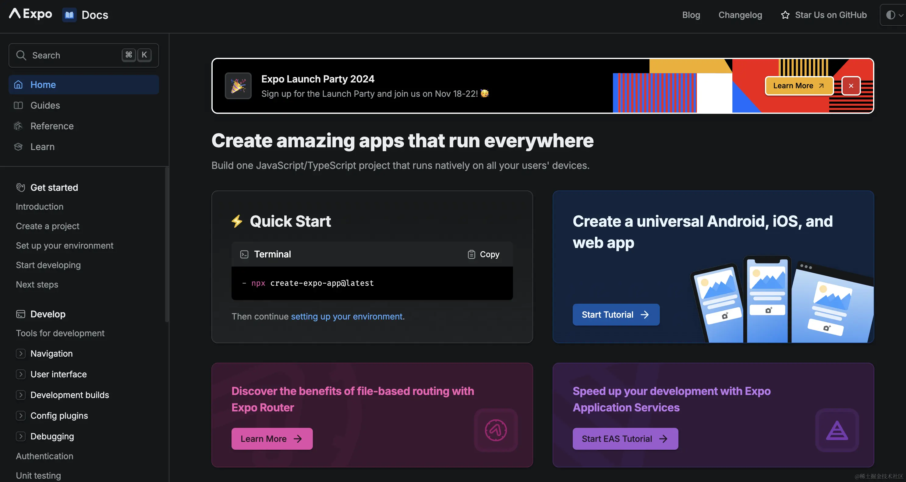Expo又一个使用react开源的移动端跨平台开发框架，轻量高效官方地址：Expo Documentation 开源地址 - 掘金