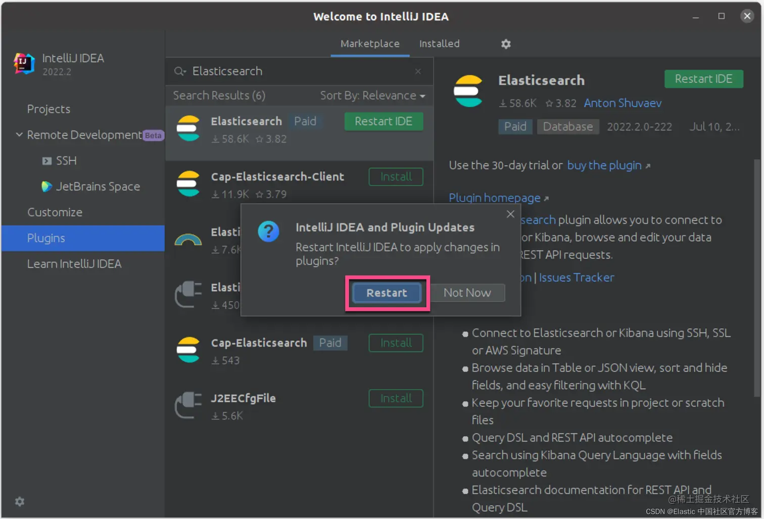 Elasticsearch：InteliJ Elasticsearch plugin 集成Intelij 是 Java - 掘金