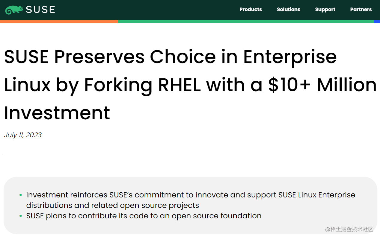 SUSE 投入 1000 万美元，fork RHEL（转贴） - 掘金