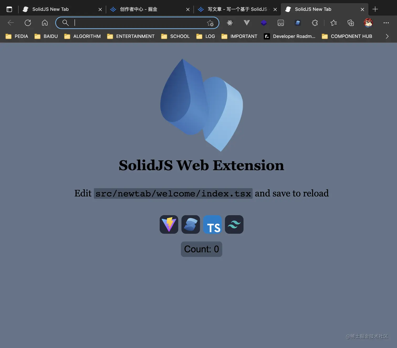 写一个基于 SolidJS + TS + Vite + TailwindCSS 的浏览器插件开发代码模板记录一个插件的代 - 掘金
