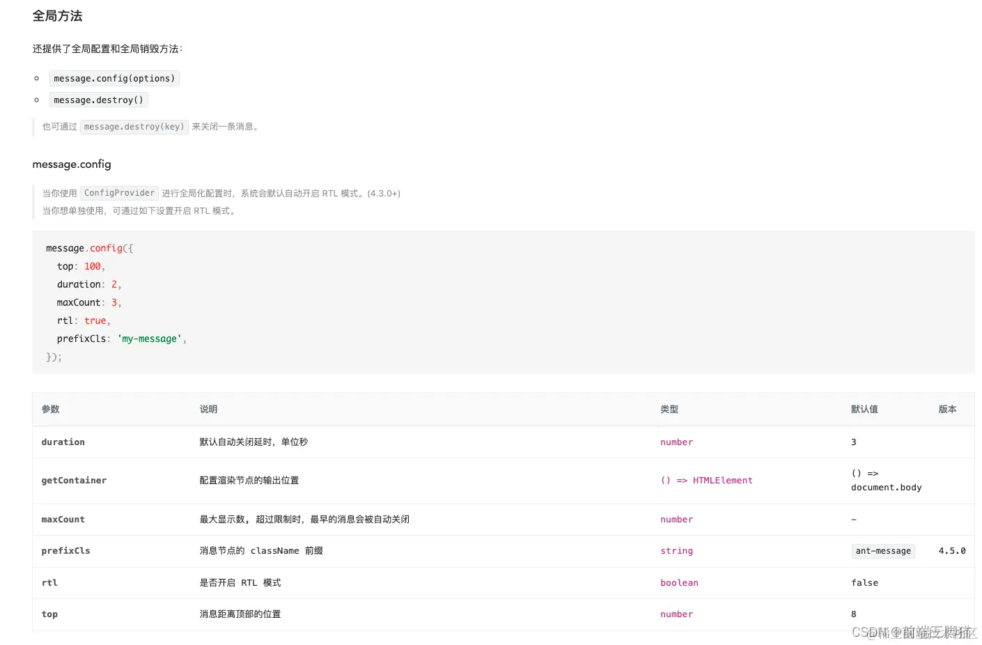 react - antd中message提示配置无效问题在react中使用antd组件的message全局提示时，默认最 - 掘金