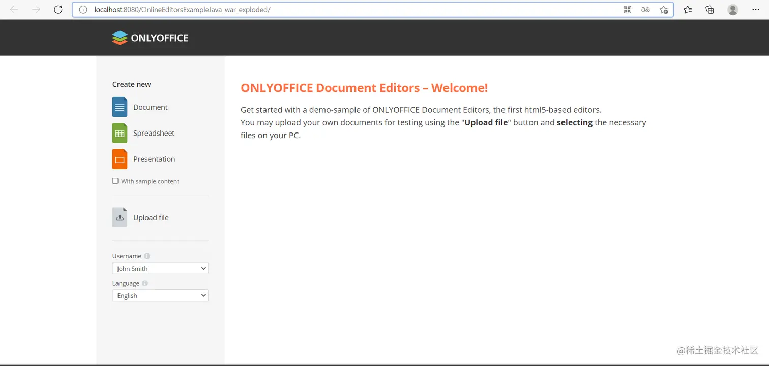 使用IDEA运行OnlyOffice的Java示例前言 ONLYOFFICE，简单地说，就是将 Word 、Excel、 - 掘金