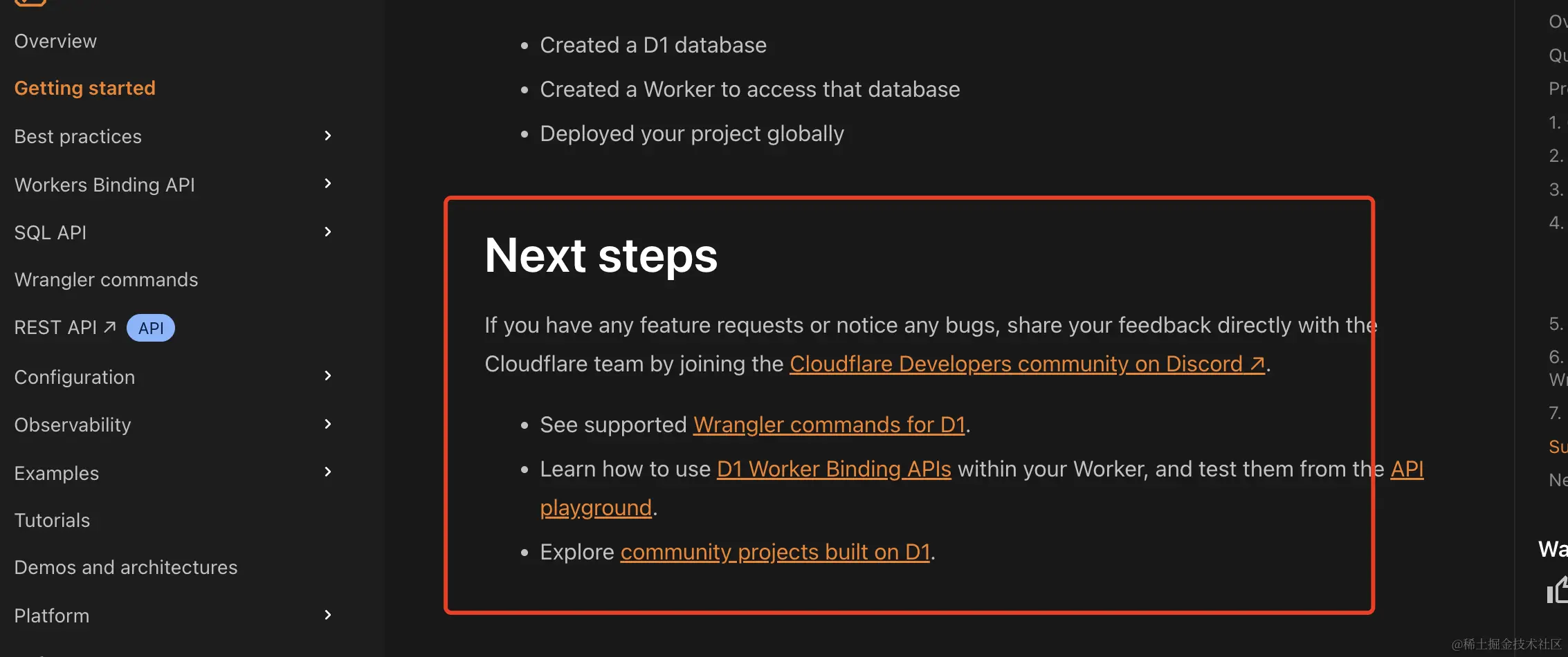 通过Wrangler CLI在worker中创建数据库和表官方使用文档：Getting started · Cloudf - 掘金