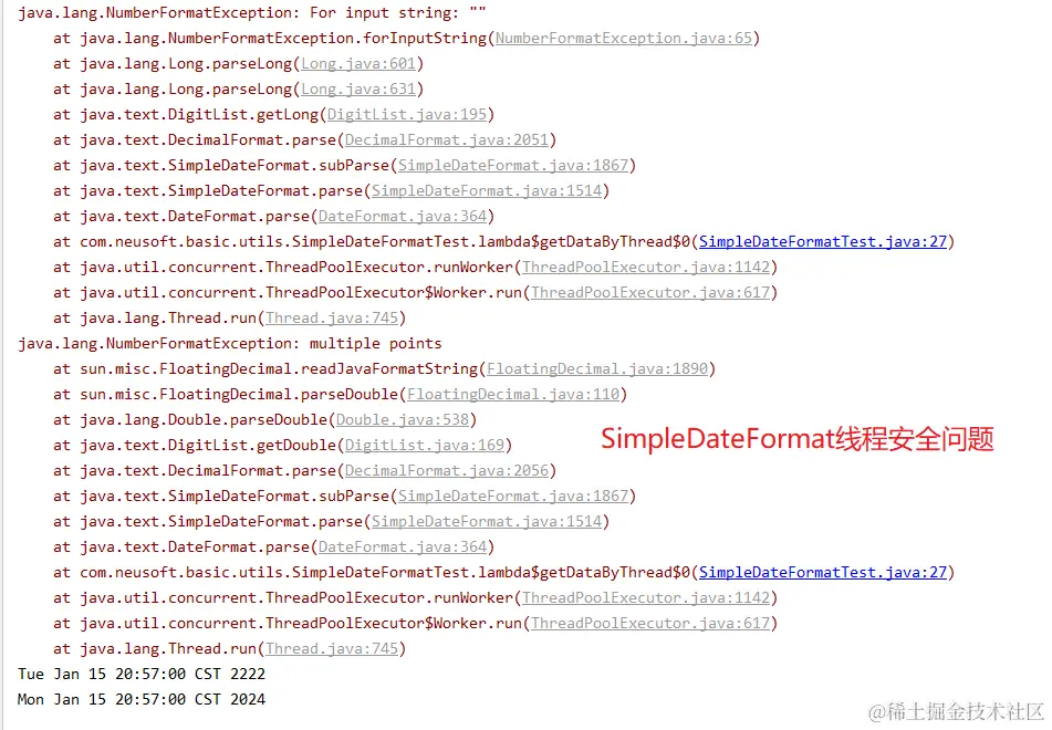 Simpledateformat为什么是线程不安全的在日常开发中，date工具类使用频率相对较高，大家通常都会这样写： 掘金 