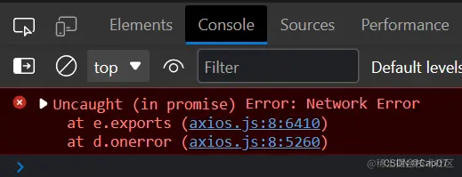 Uncaught In Promise Error Network Error At E Exports Axios Js 8 6410 At D O 掘金