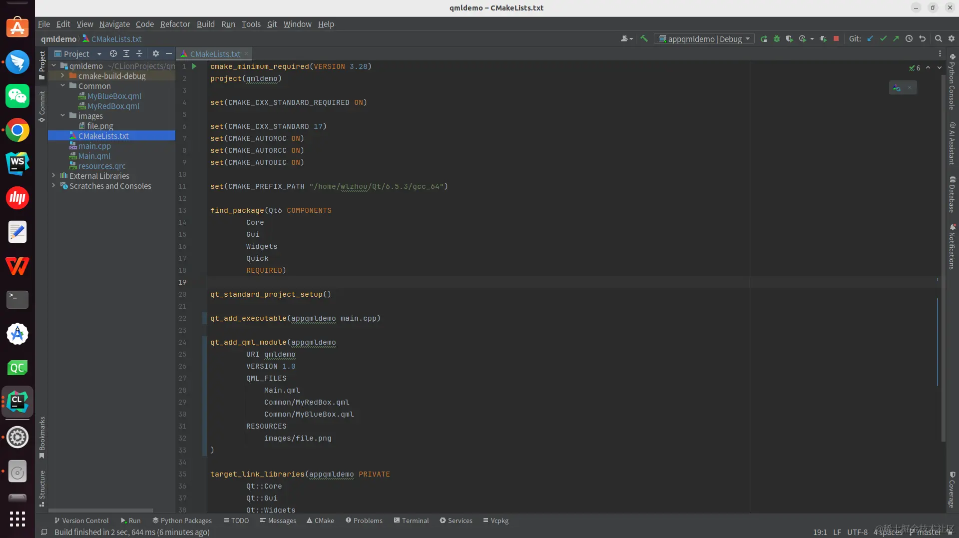 qml文件加载Clion中 qml 项目 CMakeLists.txt 模板 使用相对路径 图片文件加载、其他目录 qm - 掘金