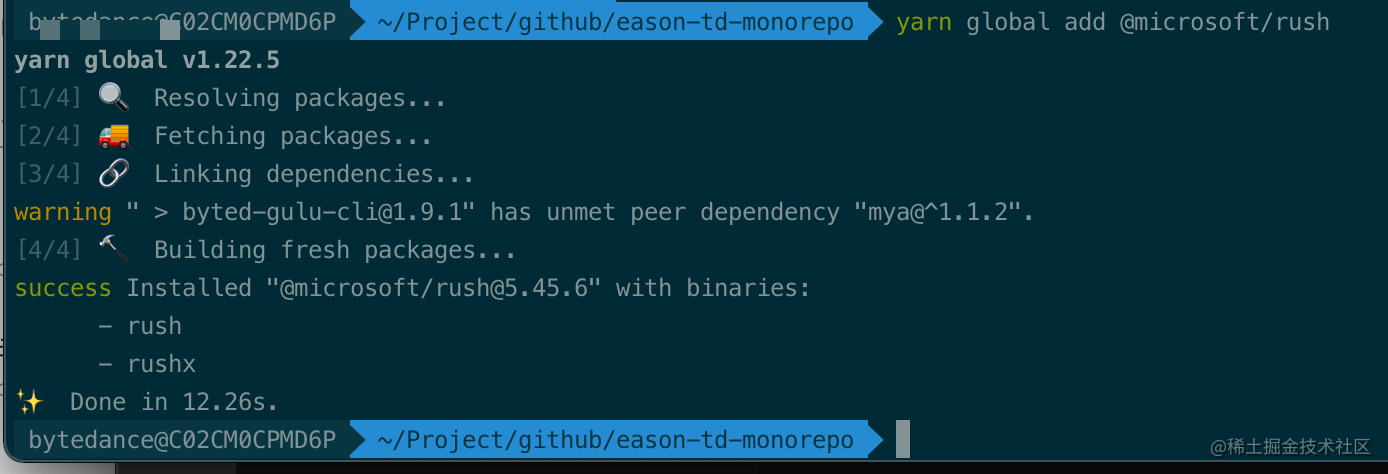 rushjs+pnpm之monorepo初探 - 掘金