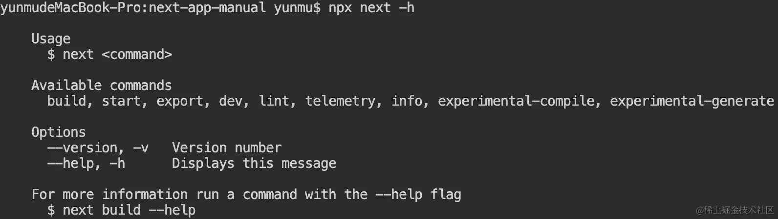 使用 Next.js Cli 快速搭建和运行 Web 应用文章详细说明了项目创建、运行、打包的过程，并提供了手动创建项目 - 掘金