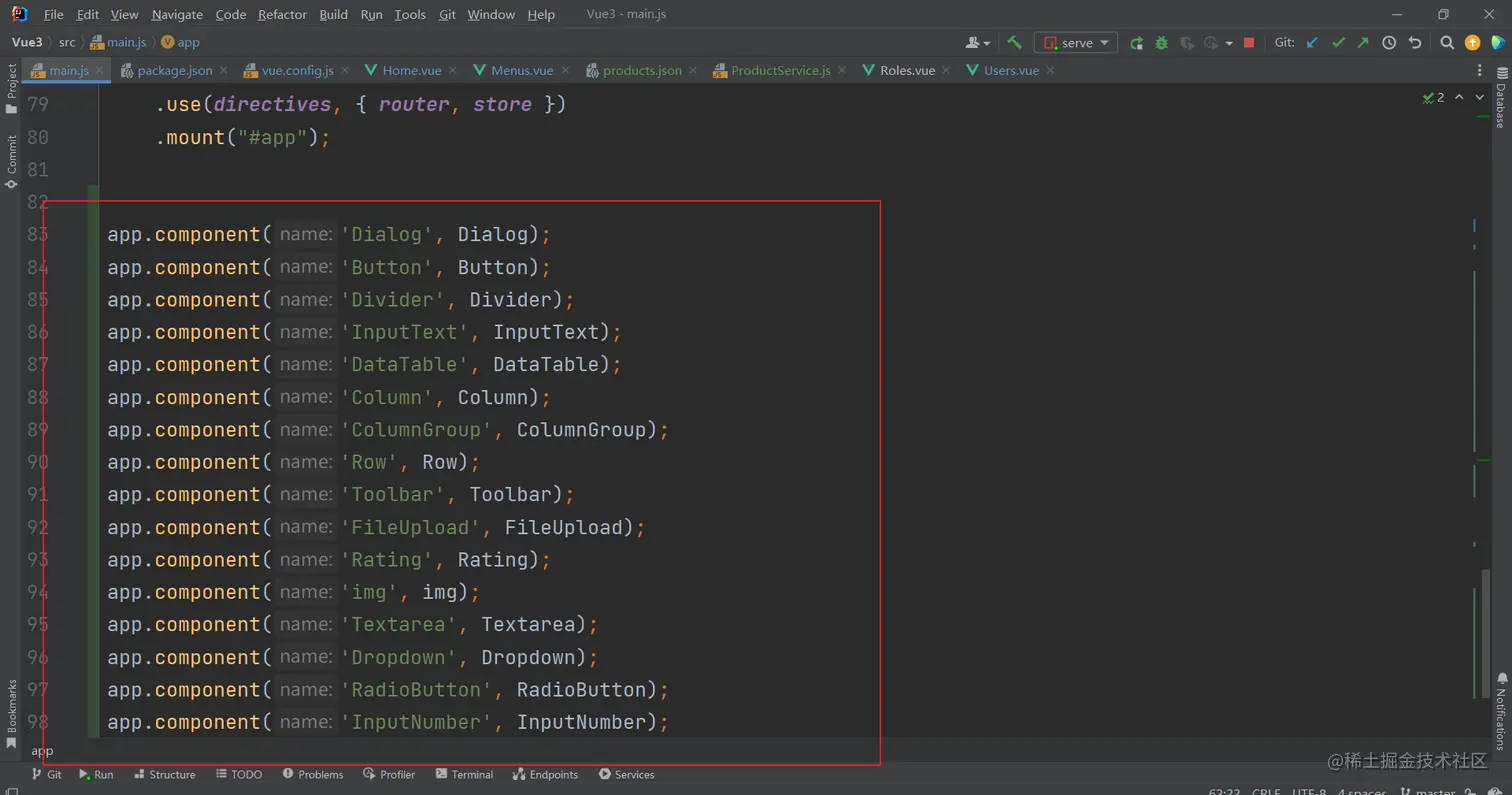 PrimeVUE的使用1、进入官网 PrimeVUE的官网 2、引入依赖 3、vue项目全局注册 3.1、在main.j - 掘金
