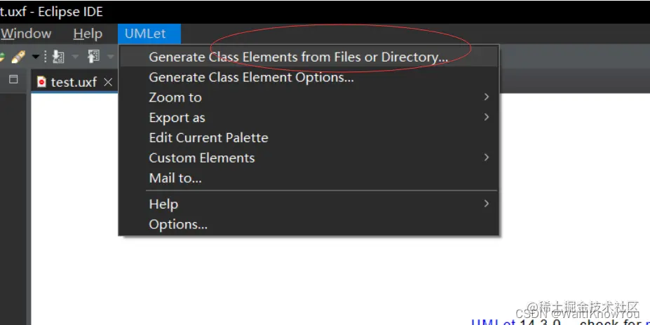 Eclipse自动生成uml类图（最新可用）教程：Eclipse自动生成uml图： 第一步，点击Eclipse左上角的H - 掘金