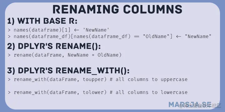 如何用dplyr重命名R中的列（或列）？The postHow to Rename Column (or Columns - 掘金