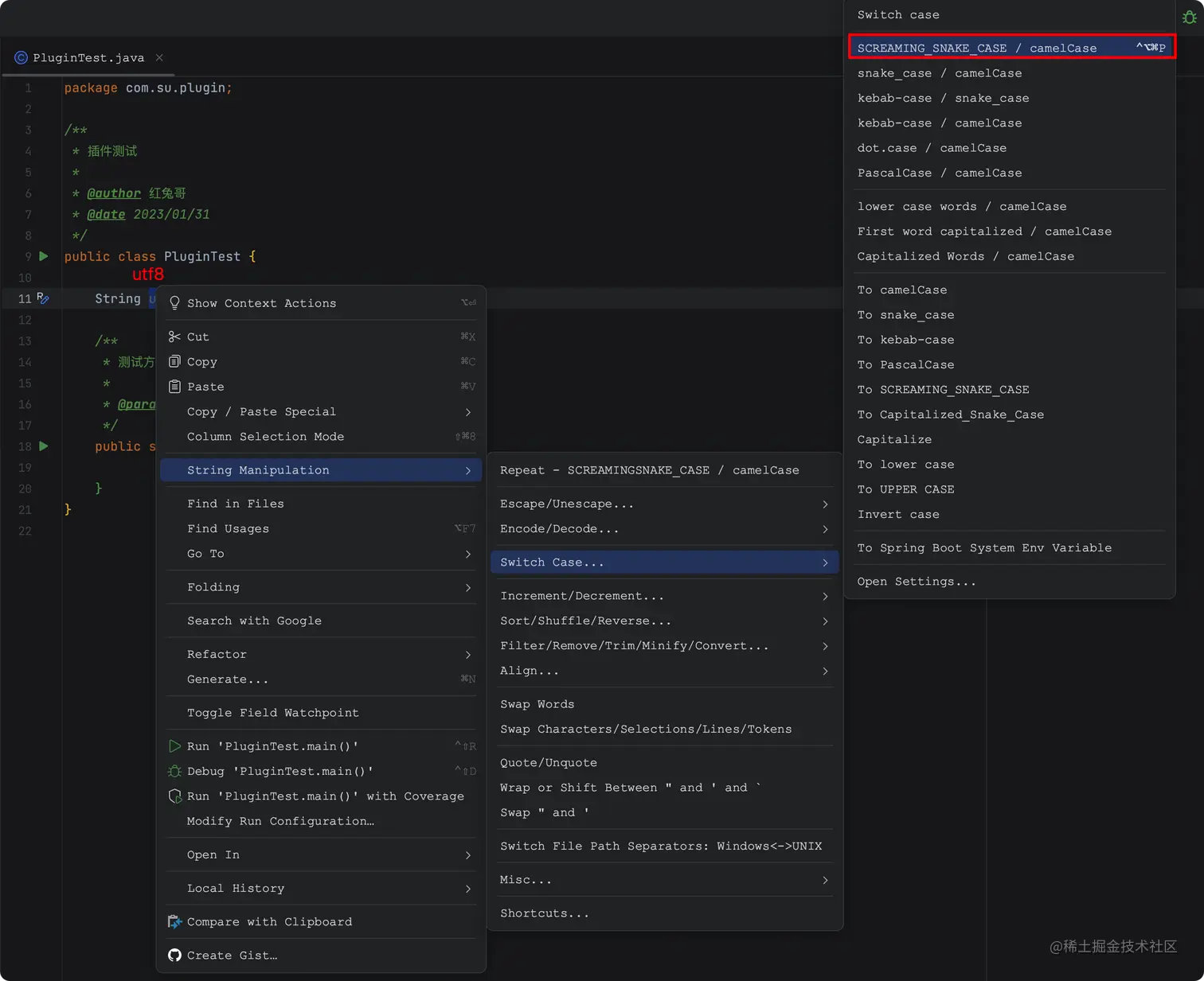 IDEA插件之驼峰转换【String Manipulation】还在为大量需要转换的驼峰格式烦恼吗，有了这款插件，从此驼 - 掘金