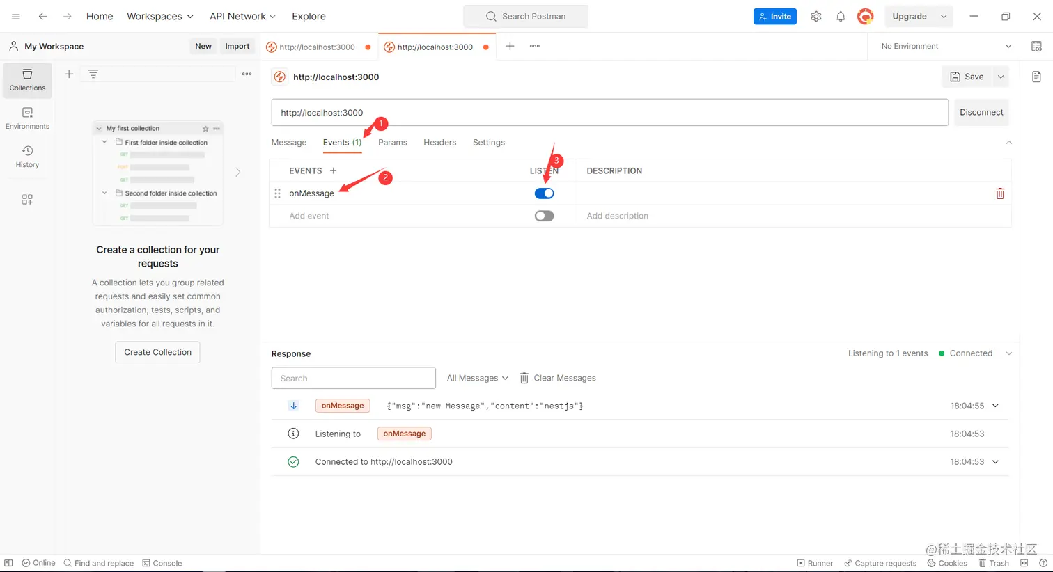 带你入门——如何在nestjs中体验websocketwebsocket作为一种h5新增的通信方式，在日常开发中很常见， - 掘金
