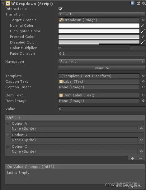 【Unity3D-UGUI系列】（七）Dropdown 下拉菜单组件详解这是我参与11月更文挑战的第7天，活动详情查看： - 掘金