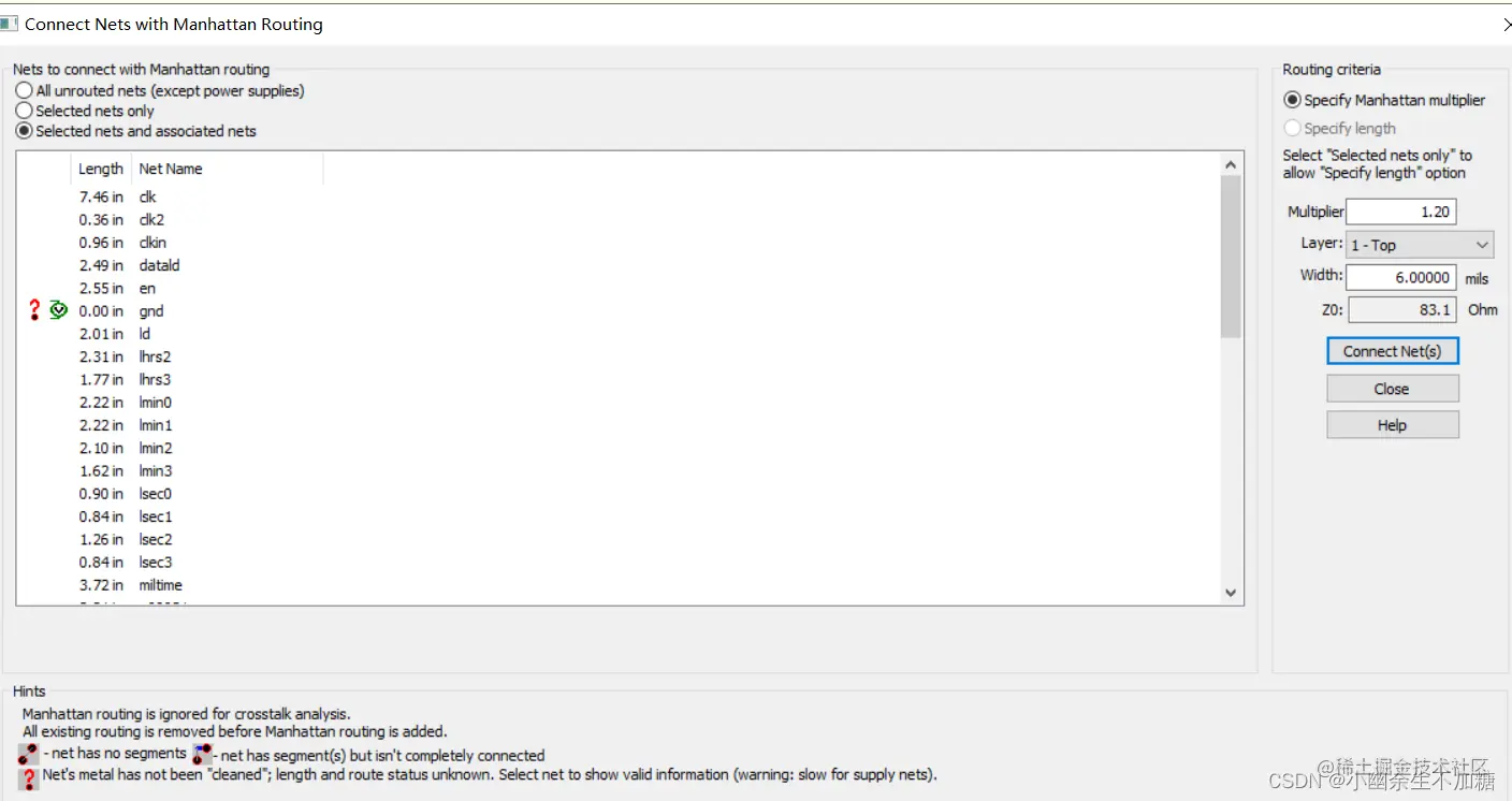 HyperLynx（十二）BoardSim和PCB板级仿真分析（三）1.使用曼哈顿布线进行BoardSim仿真 **2. - 掘金