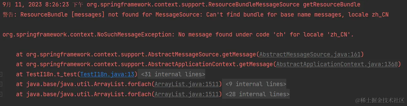 关于Spring i18n国际化 报错No message found under code * for locale 'zh_CN'.的解决方案 - 掘金