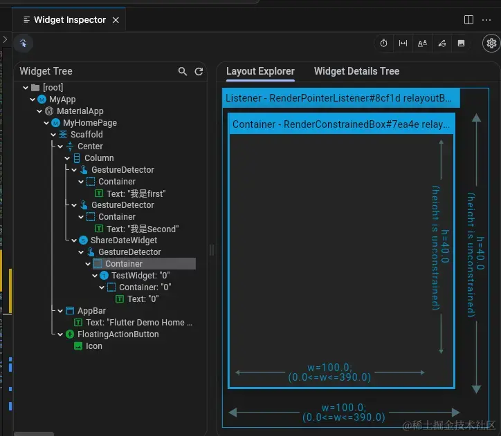Flutter优化我们可以从以下几方面入手检测工具 Flutter Inspector (debug模式下) 点击左上角 - 掘金