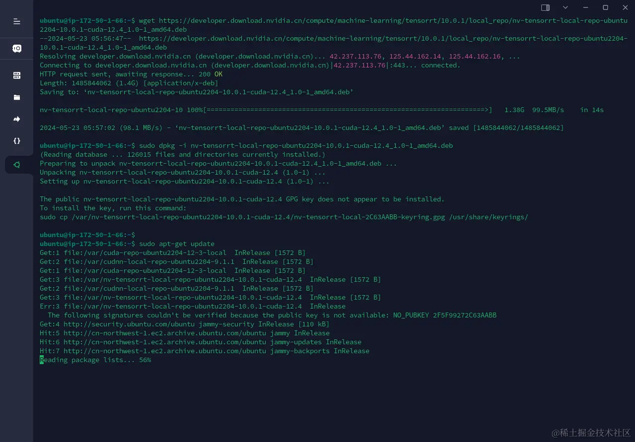 Ubuntu Server 22.04 LTS安装TensorRT[机器学习环境搭建]机器学习环境搭建第五篇：基于Ubu - 掘金