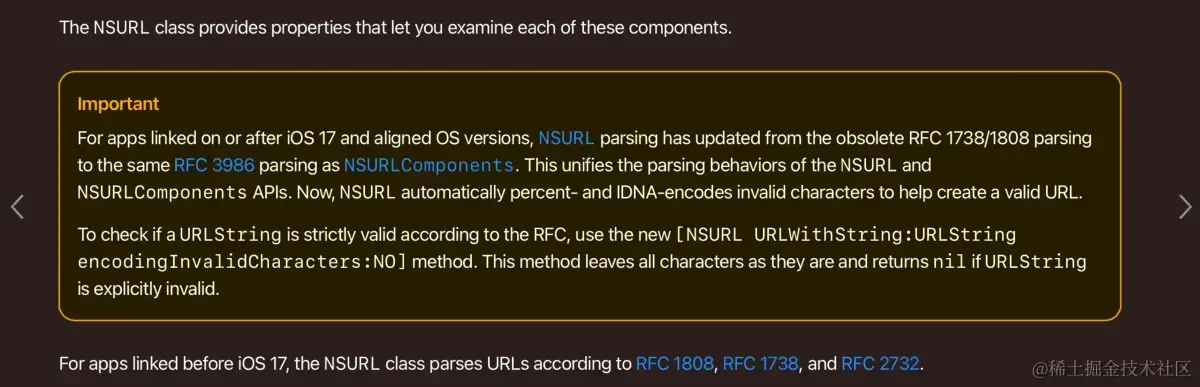 iOS 17 NSURL解析异常处理1. iOS 17 中 NSURL的改动 本次 Apple iOS 17 升级，对 - 掘金