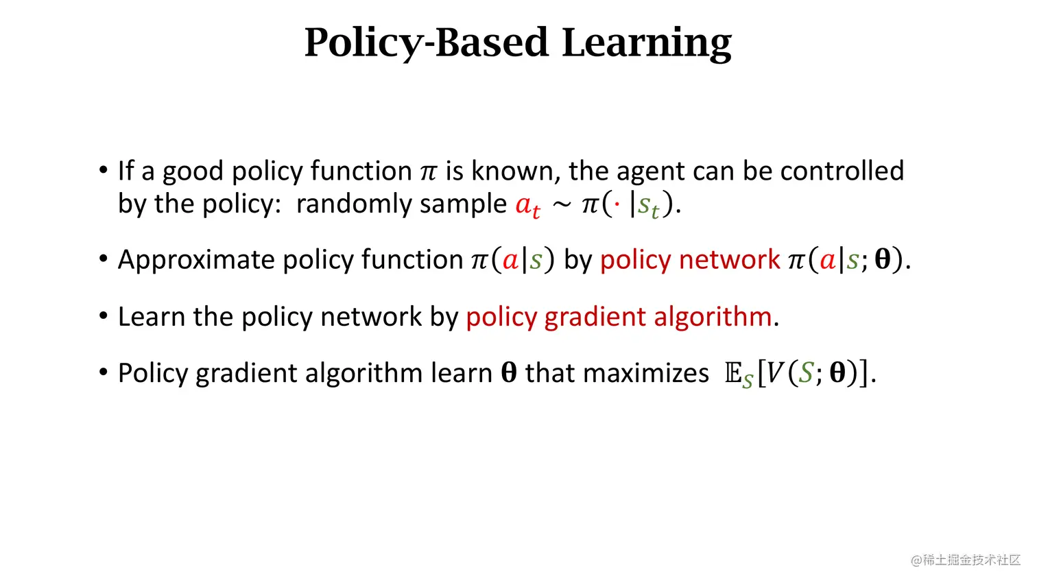 强化学习笔记（三）：基于策略函数的强化学习（Policy-based Reinforcement Learning） - 掘金