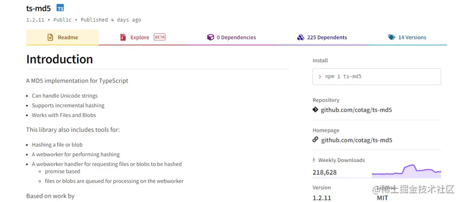 如何在TypeScript/JavaScript项目里引入MD5校验和MD5校验和则是其中一种数学算法，通常是使用工具对 - 掘金