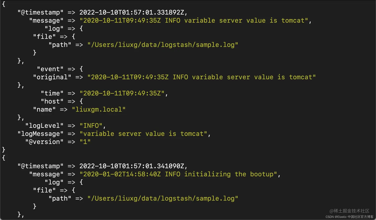 Logstash： Grok 模式示例Logstash 可以轻松解析 CSV 和 JSON 文件，因为这些格式的数据组织 - 掘金