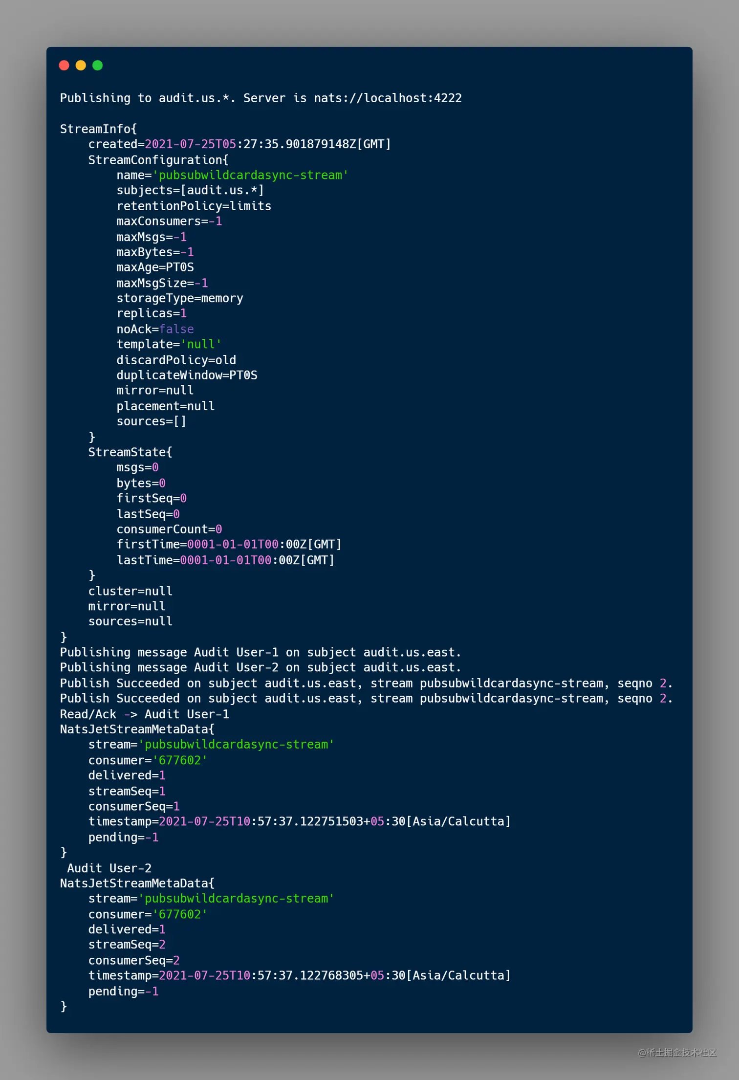 用NATS JetStream在Java中进行异步的Pub/Sub信息传递 简介 当我们构建大规模的分布式应用集群时，我 - 掘金