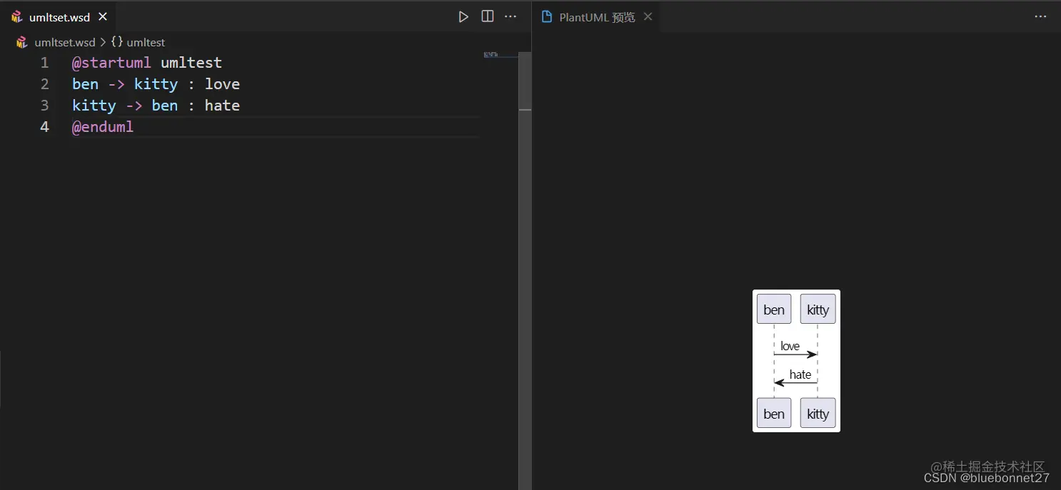 【PlantUML】PlantUML 在 Eclipse 和 VS Code 中的安装与使用最近公司出于业务的需求，让我 - 掘金