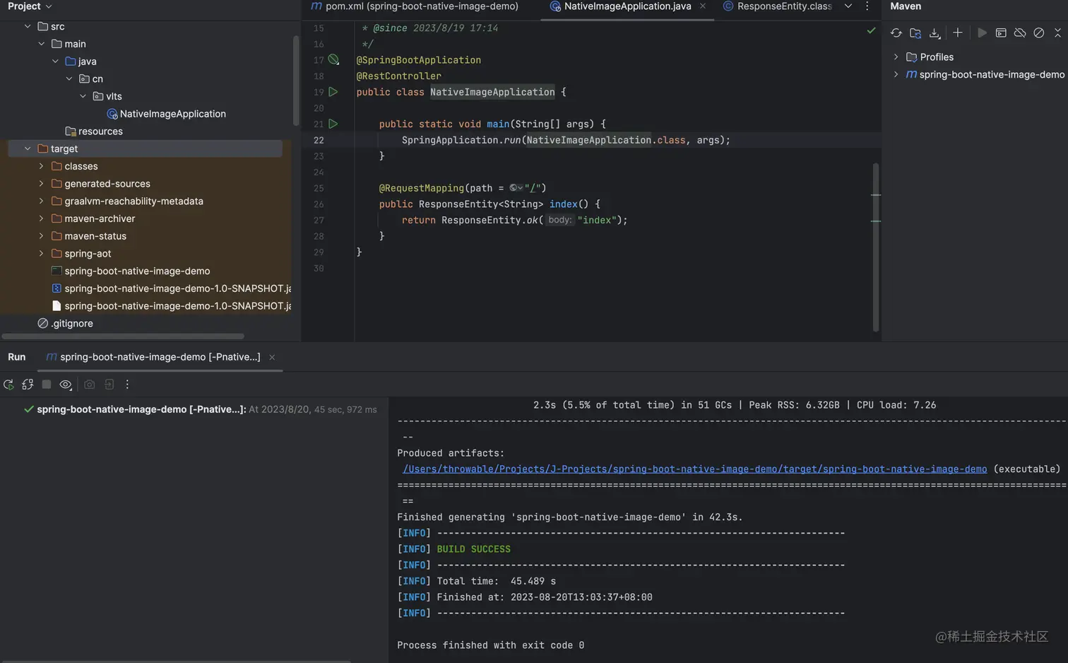 SpringBoot3.x原生镜像-Native Image实践前提 之前曾经写过一篇《SpringBoot3.x 原生 - 掘金