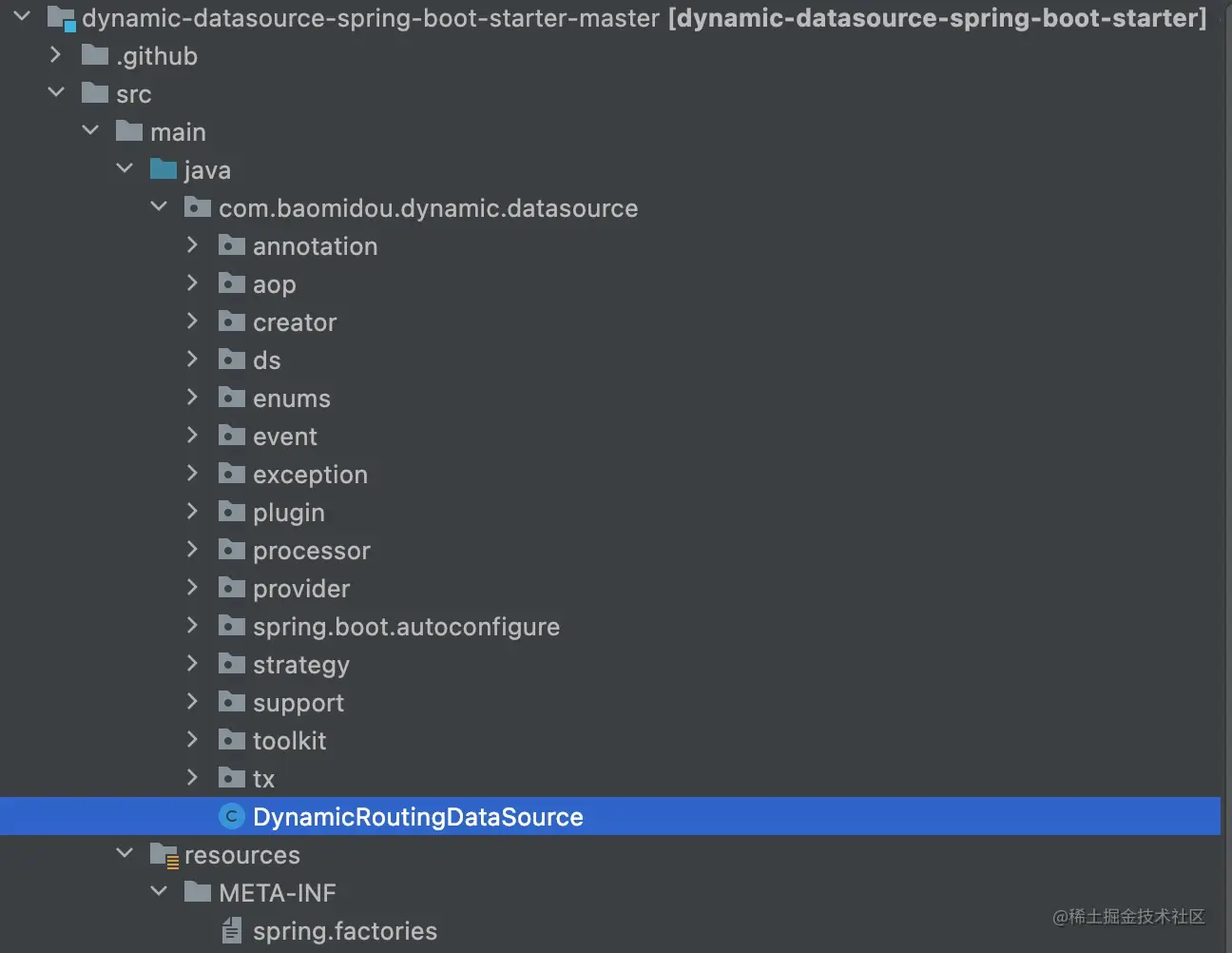 Dynamic Datasource源码分析因为最近工作需要需要对数据源进行动态切换就开始对动态数据源框架进行调研 掘金