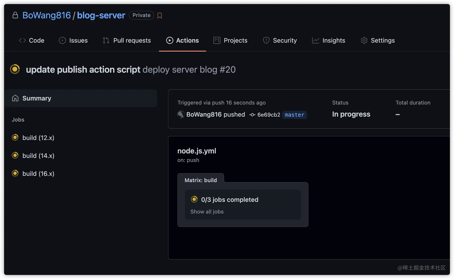 基于Vercel+Github Action 部署Nest.js项目利用vercel+GitHub Action部署Ne - 掘金