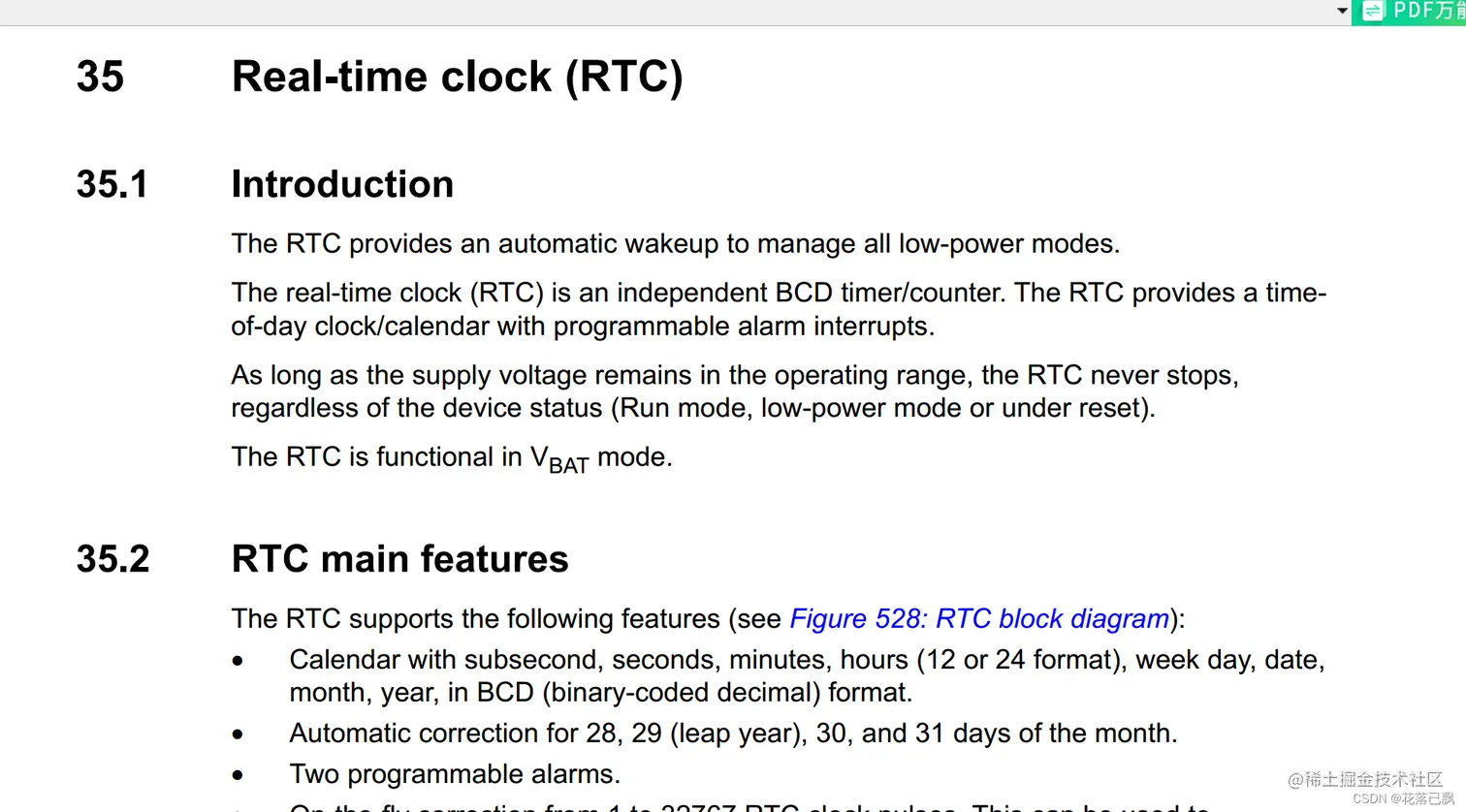 蓝桥杯嵌入式RTC实时时钟@TOC 前言 本篇文章将给大家介绍RTC实时时钟。 一、RTC是什么 STM32的实时时钟R - 掘金
