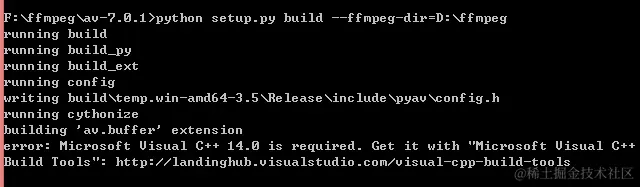 PyAV安装注意事项PyAV提供了ffmpeg的python接口，使得python用户也可以使用ffmpeg。但是PyA - 掘金