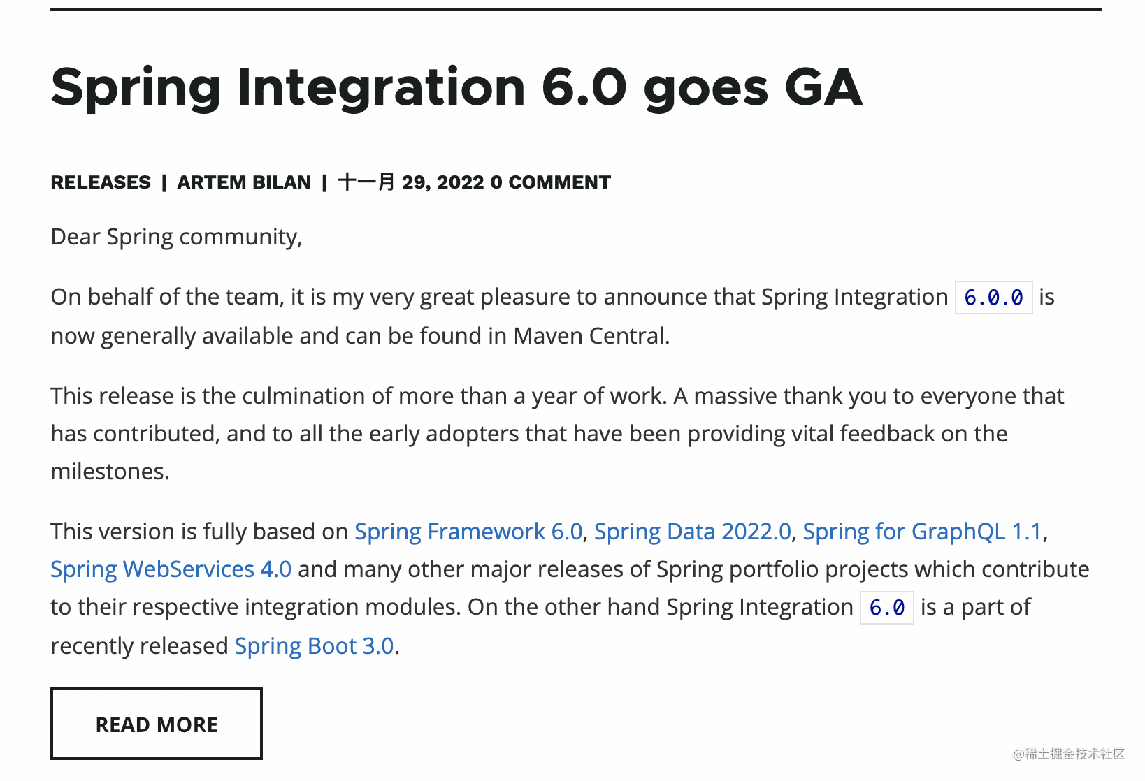 Spring 6.0 正式发布，一文了解新特性 - 掘金