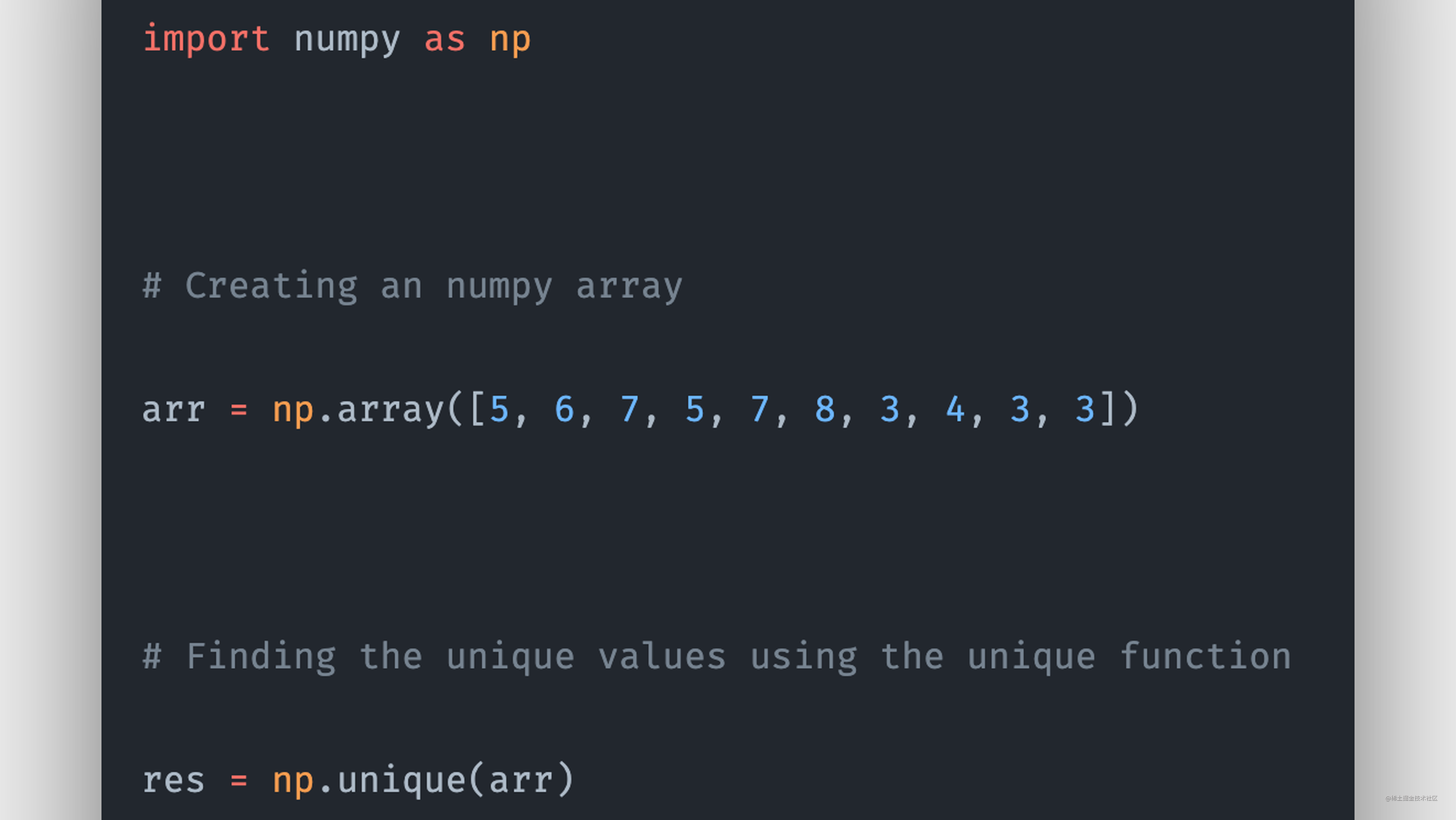 Npunique：如何在numpy数组中获取唯一值 掘金 