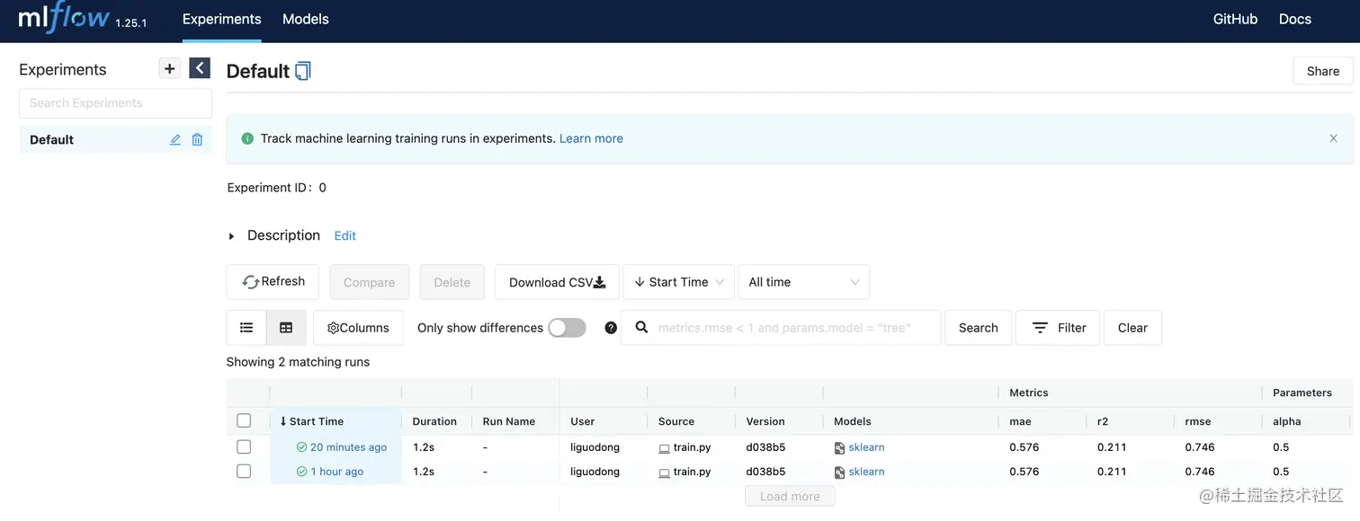 MLflow 快速入门安装 使用一下命令即可安装 MLflow： 除此之外，要使用某些 MLflow 模块和功能（如：M - 掘金