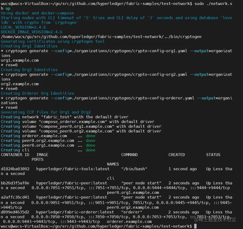 go 语言，使用Fabric的测试网络，环境搭建持续创作，加速成长！这是我参与「掘金日新计划 · 10 月更文挑战」的第 - 掘金