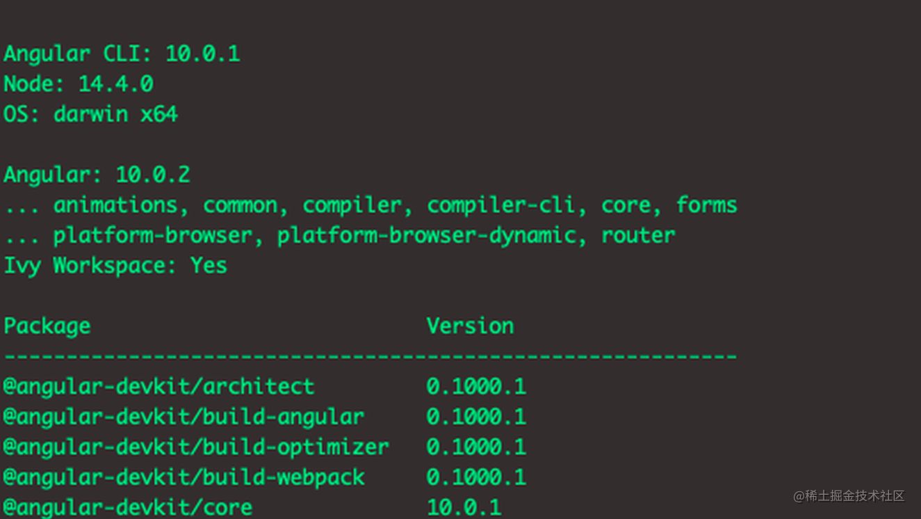 使用命令行检查Angular版本的方法 - 掘金