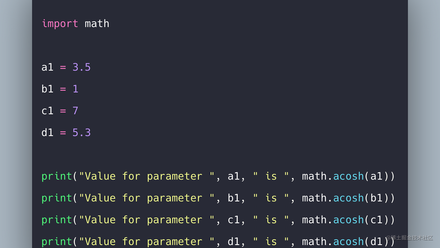 Python acosh()函数的完整指南（附实例） - 掘金